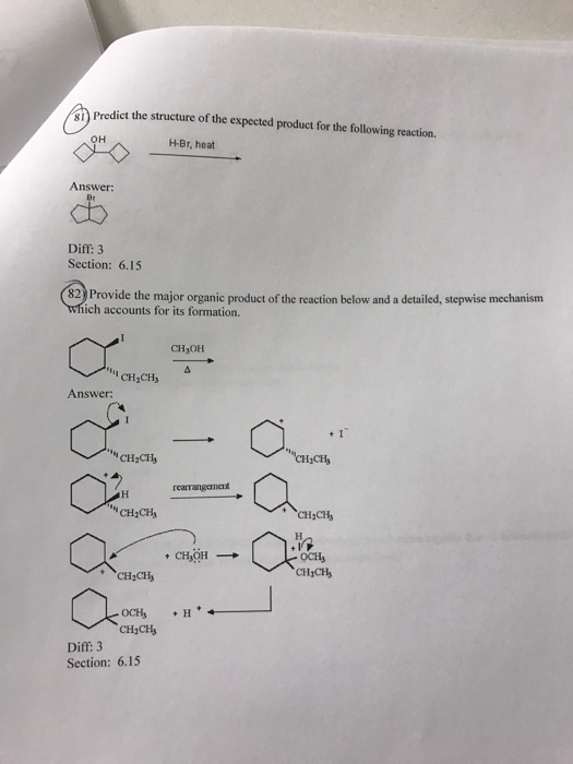 Solved Predict The Structure Of The Expected Product For The