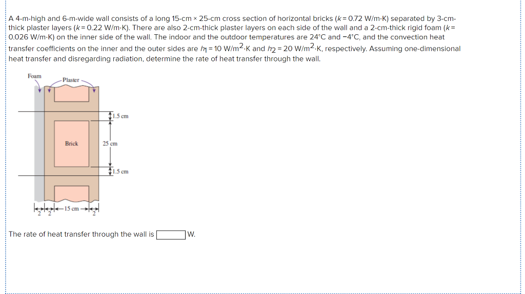 Solved A 4-m-high and 6-m-wide wall consists of a long 15-cm | Chegg.com