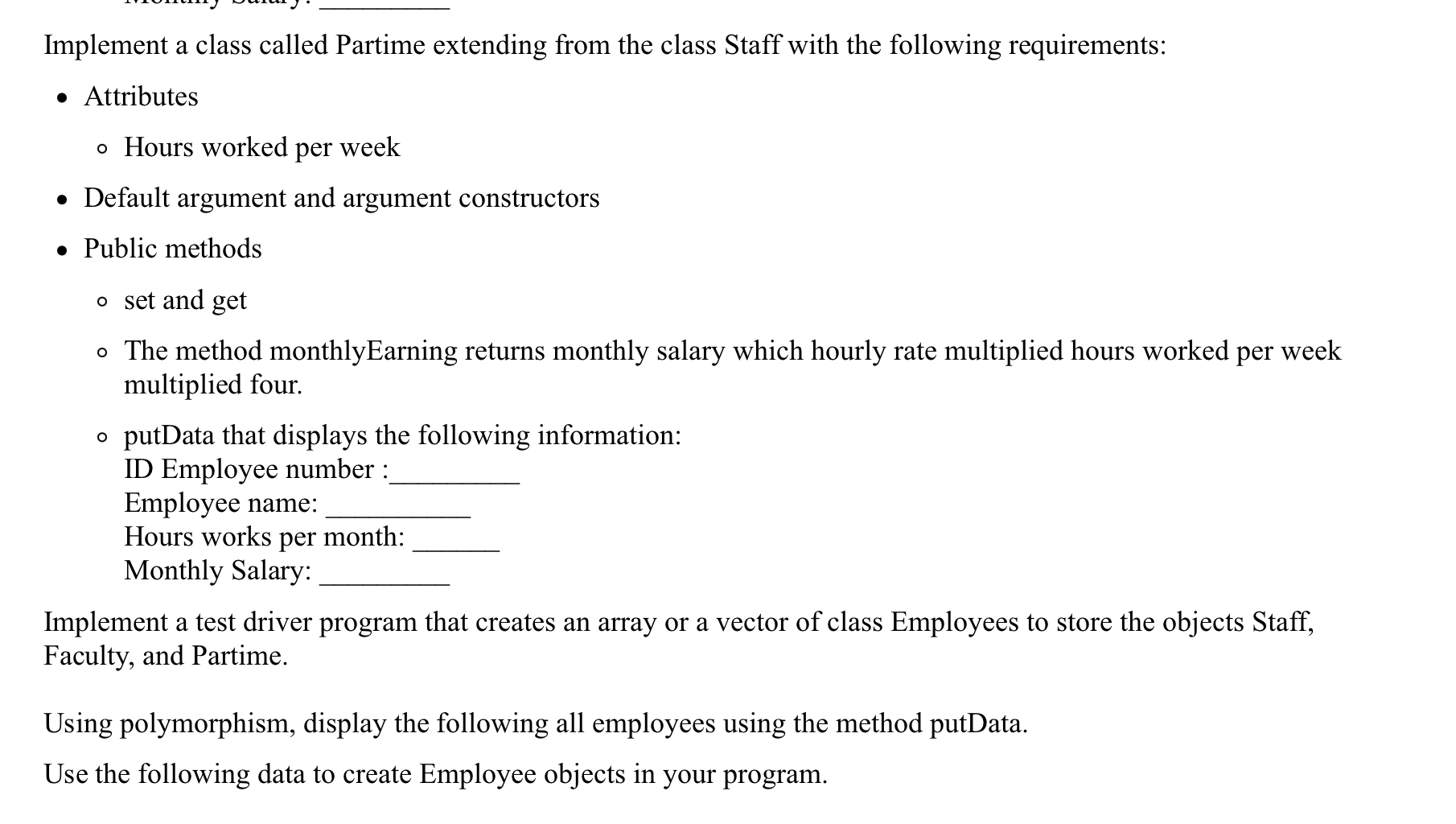 Solved Payroll System Using Inheritance and Polymorphism You | Chegg.com