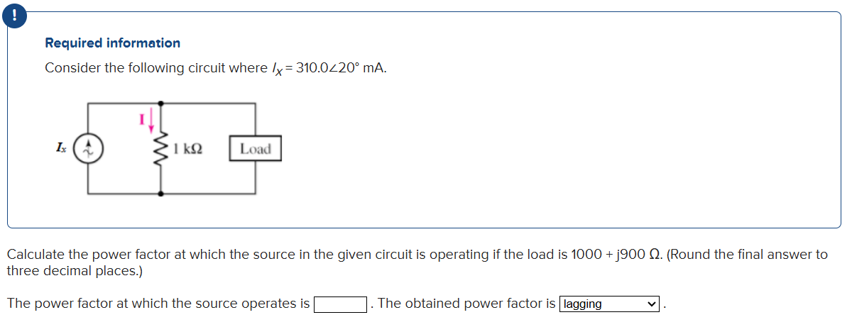 Solved Required informationConsider the following circuit | Chegg.com