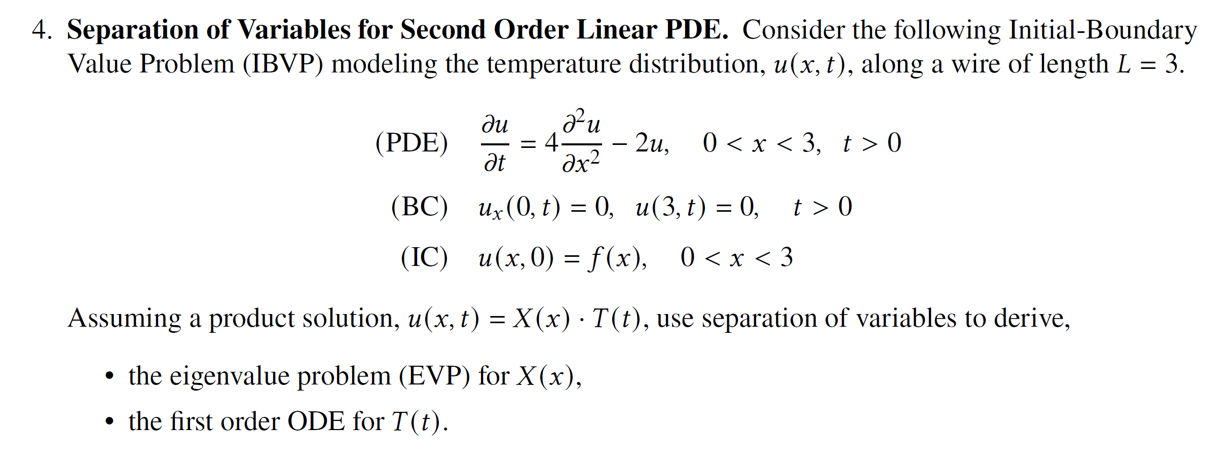 Solved 4. Separation of Variables for Second Order Linear | Chegg.com