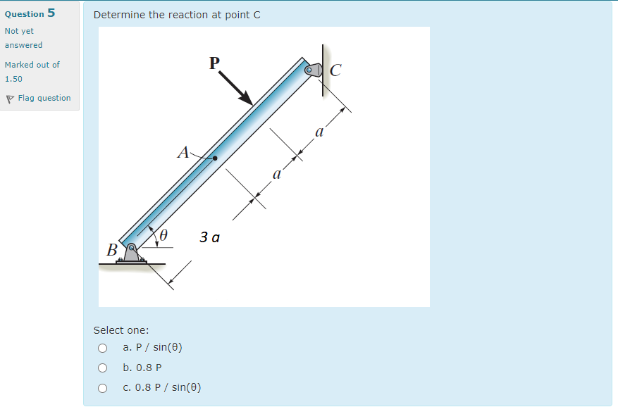Solved Determine the reaction at point C Question 5 Not yet | Chegg.com