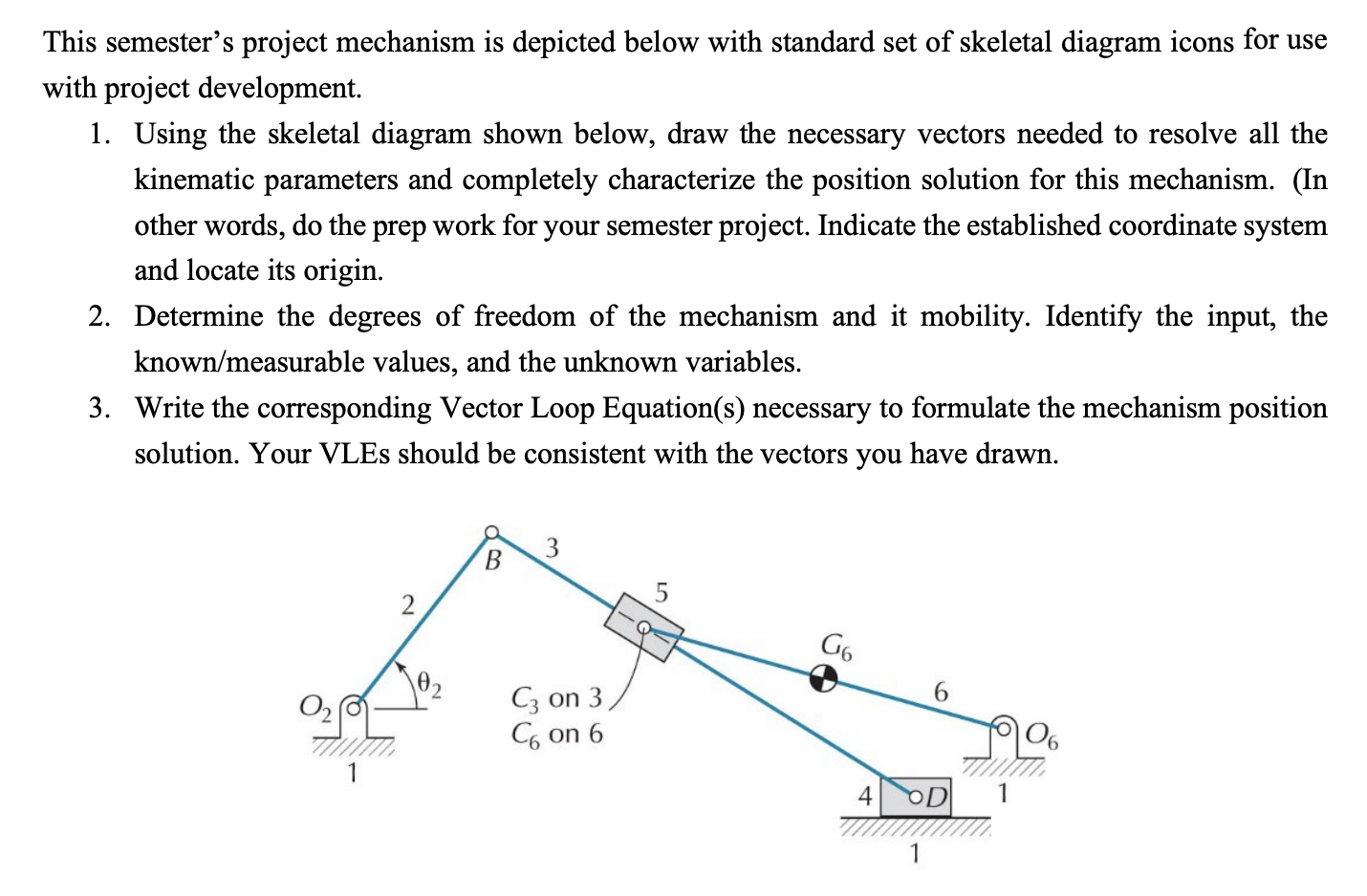 Solved This semester's project mechanism is depicted below | Chegg.com