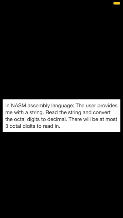 Solved In NASM assembly language: The user provides me with | Chegg.com