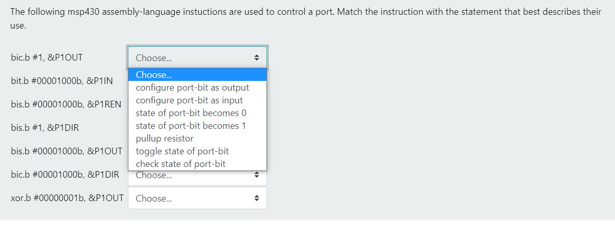 Solved The following msp430 assembly-language instuctions | Chegg.com