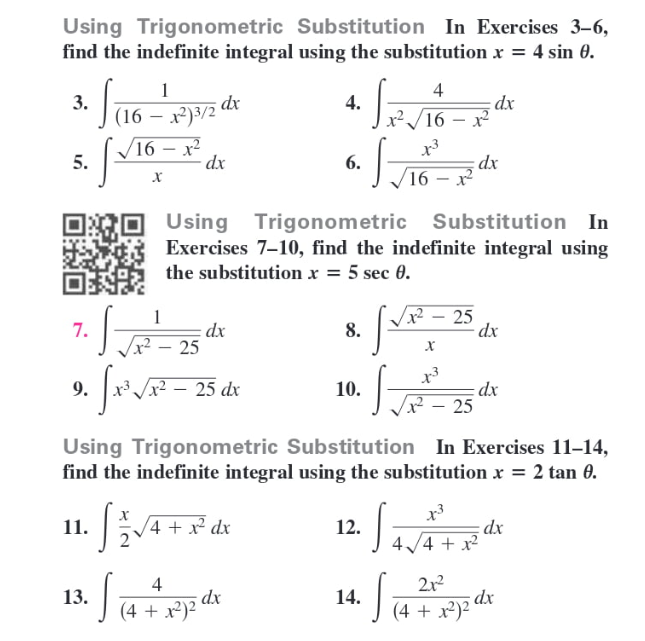 Solved Using Trigonometric Substitution In Exercises 3-6, | Chegg.com Solved Using Trigonometric Substitution In Exercises 3-6, | Chegg.com