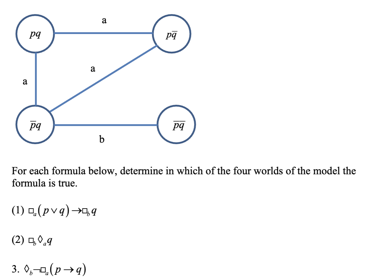 Solved Consider the following model for epistemic logic. | Chegg.com