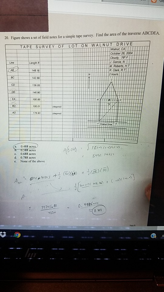 Solved 20. Figure shows a set of field notes for a simple | Chegg.com