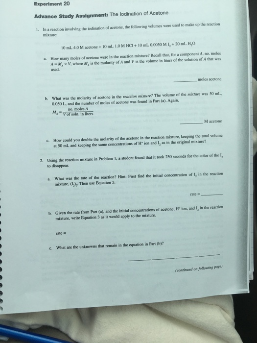 Solved Experiment 20 Advance Study Assignment: The | Chegg.com