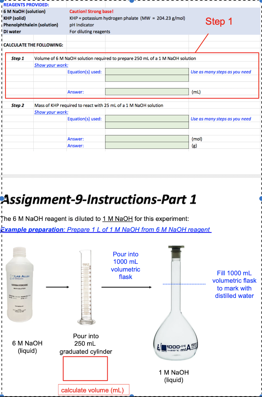 Solved Preparation of 1 M NaOH and Standardization with KHP | Chegg.com