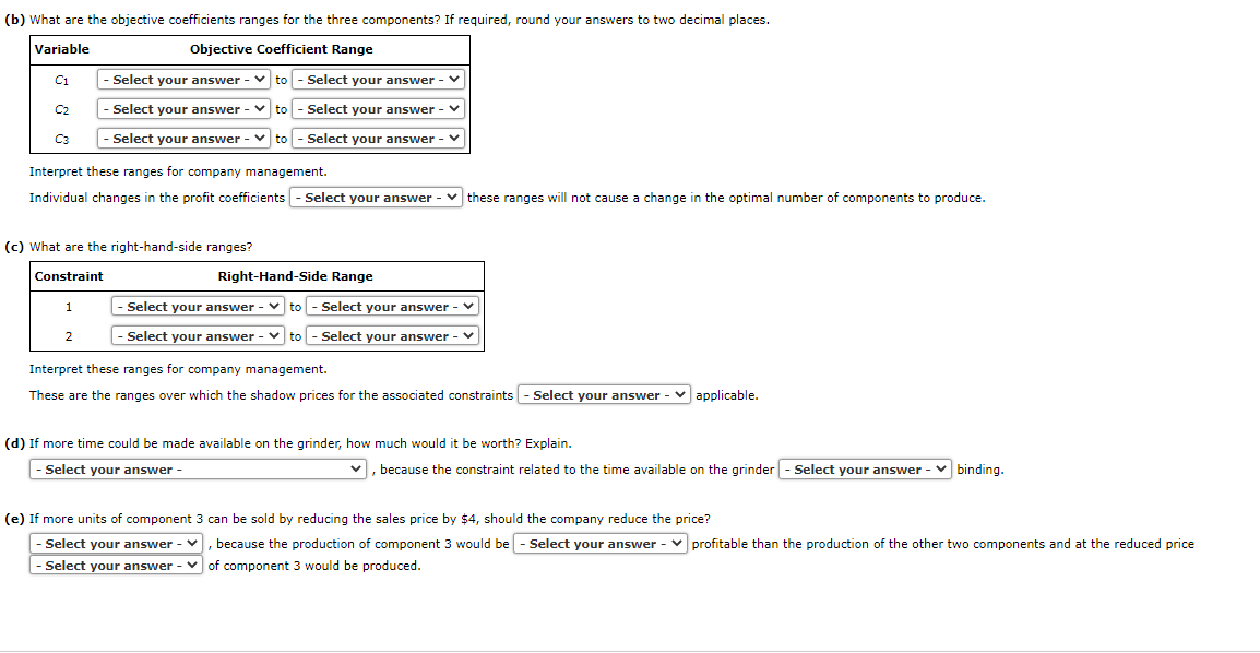 Solved (a) For each component, calculate the profit margin | Chegg.com