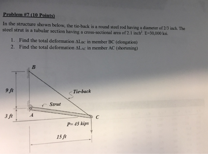 Solved In the structure shown below, the tie-back is a round | Chegg.com
