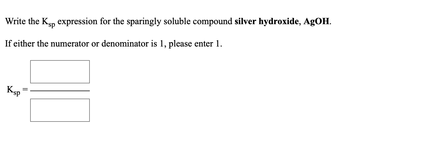 Solved Write the Ksp expression for the sparingly soluble | Chegg.com