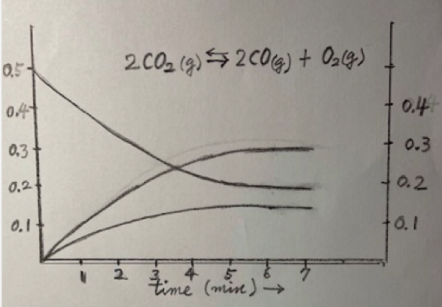 Solved (1) The graph below describes the concentration | Chegg.com