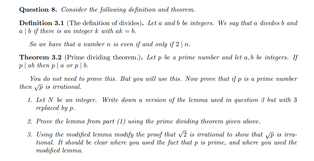 Solved Question 8. Consider the following definition and | Chegg.com