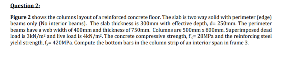 Question 2: Figure 2 shows the columns layout of a | Chegg.com