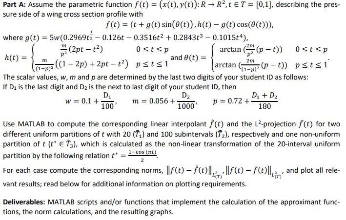 - 2m Part A: Assume the parametric function f(t) = | Chegg.com