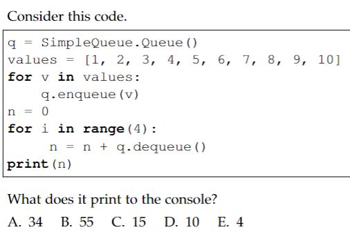 Solved q1 = Simplequeue.Queue () values =[10,20,30,40,50] | Chegg.com