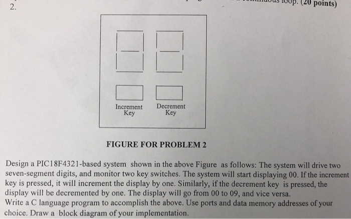 Solved 2. iuous lo0p. (20 points) Increment Decrement Key | Chegg.com