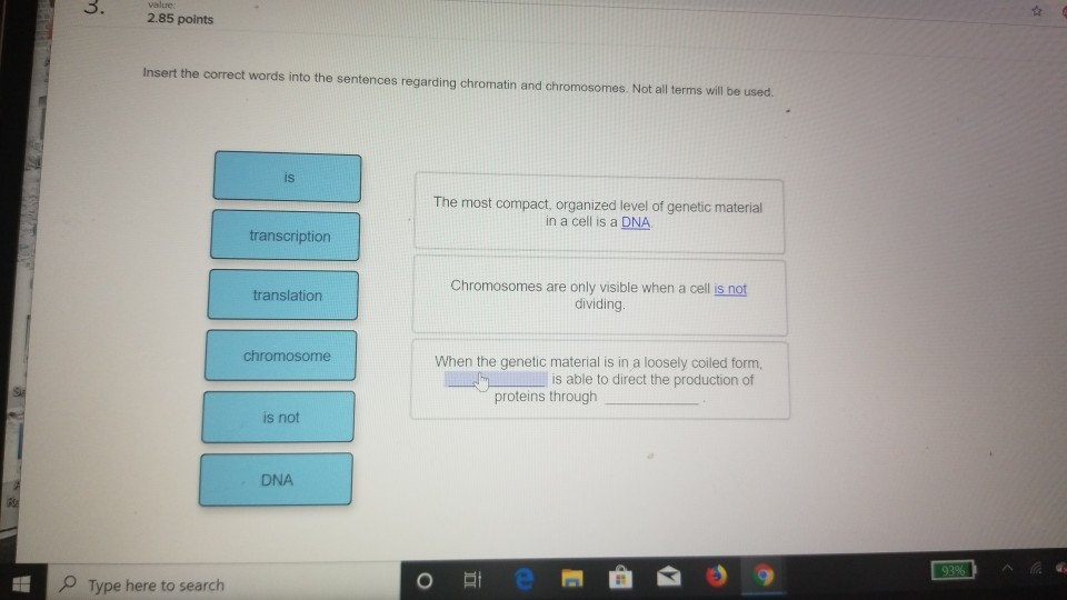Solved 3. value 2.85 points Insert the correct words into | Chegg.com