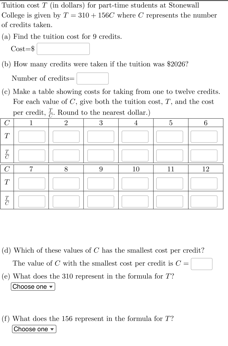 Solved s the smallest cost per credit? est cost per credit | Chegg.com