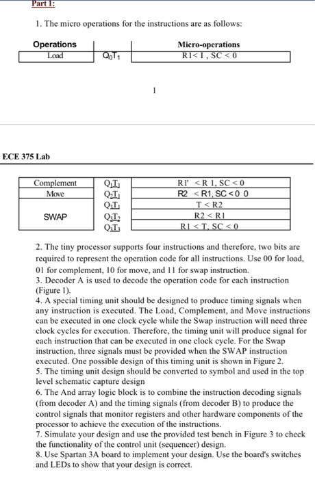 Processor Design for Small Instruction Set Time | Chegg.com
