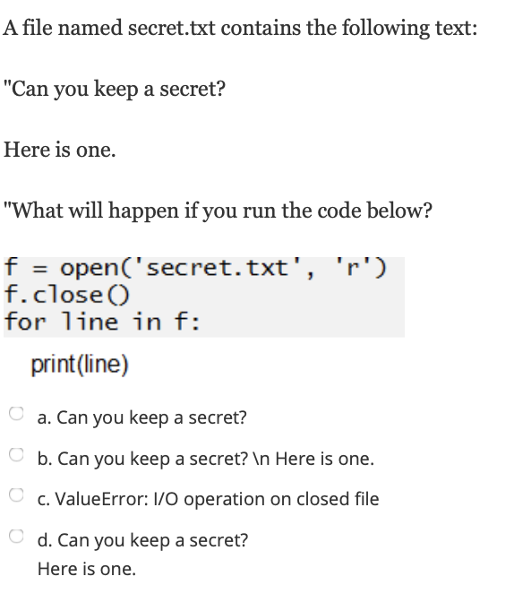 which-of-the-following-is-a-way-to-print-the-values-chegg