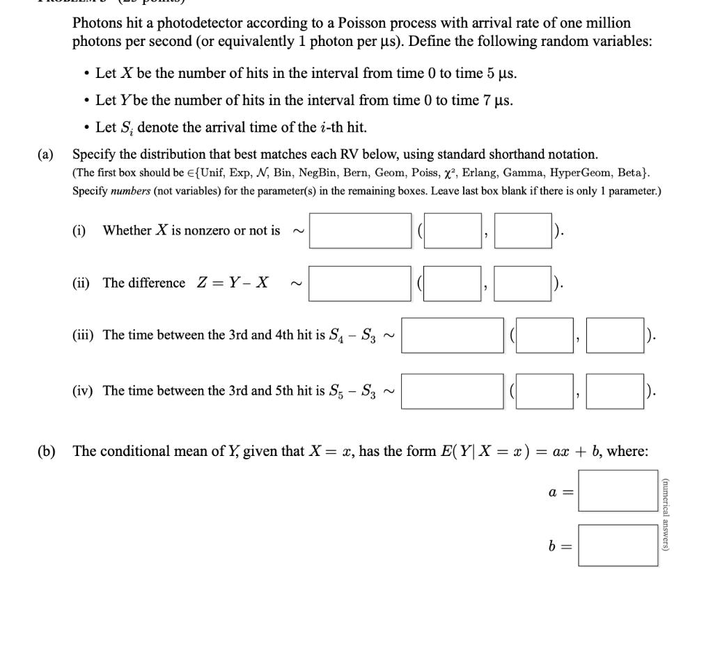 Photons hit a photodetector according to a Poisson | Chegg.com