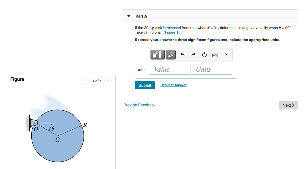 Solved Part A If the 30-kg disk is released from rest when 0 | Chegg.com