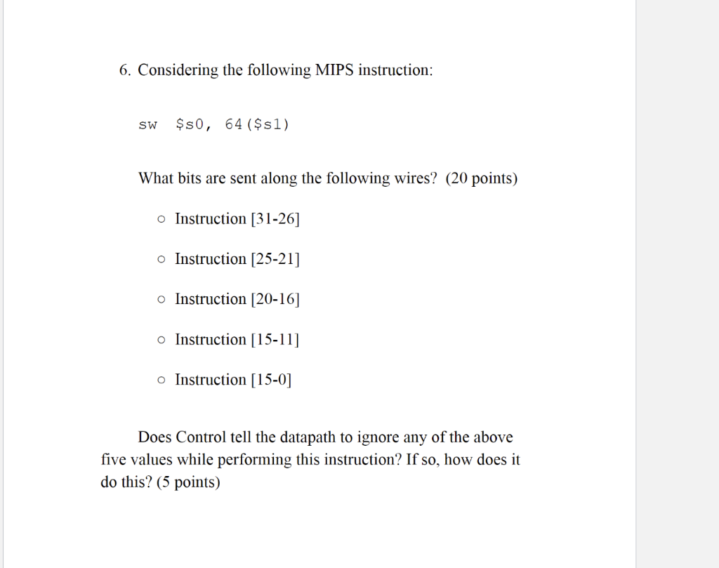 Solved SW$ S0,64($ S1) What bits are sent along the | Chegg.com