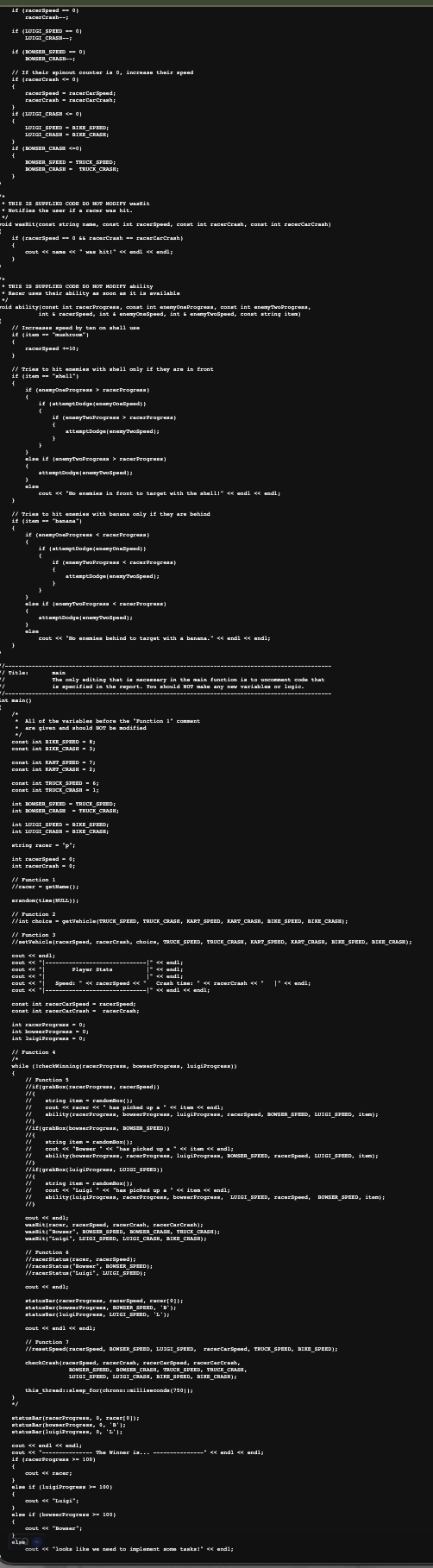 Solved Int Choice Getvehicle Truck Speed Truck Crash Chegg
