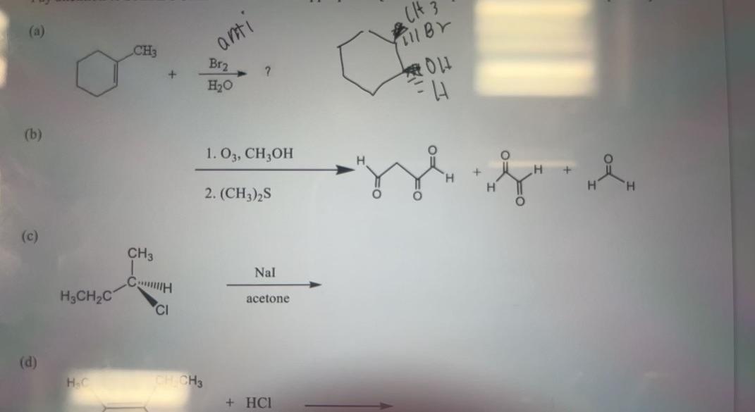 Solved (a) (b) (c) (d) H3C+CH3+HCl | Chegg.com
