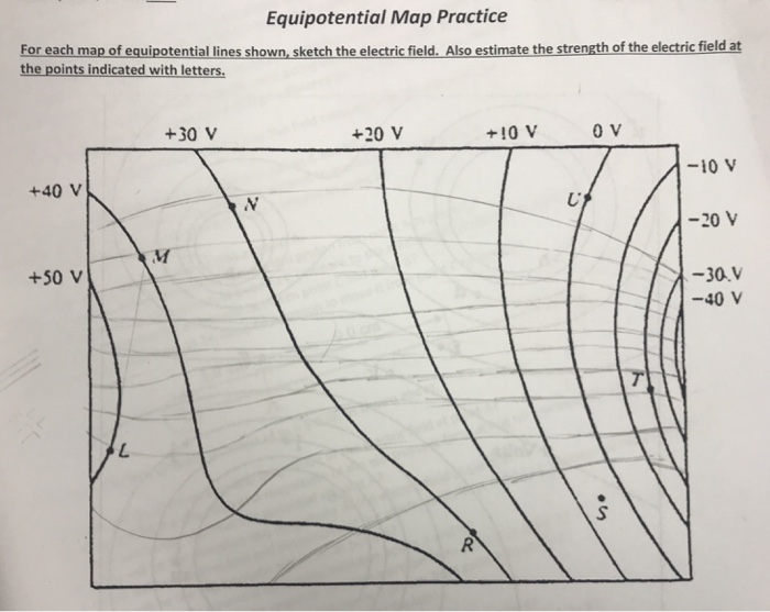 Equipotential Map Practice For each map of | Chegg.com