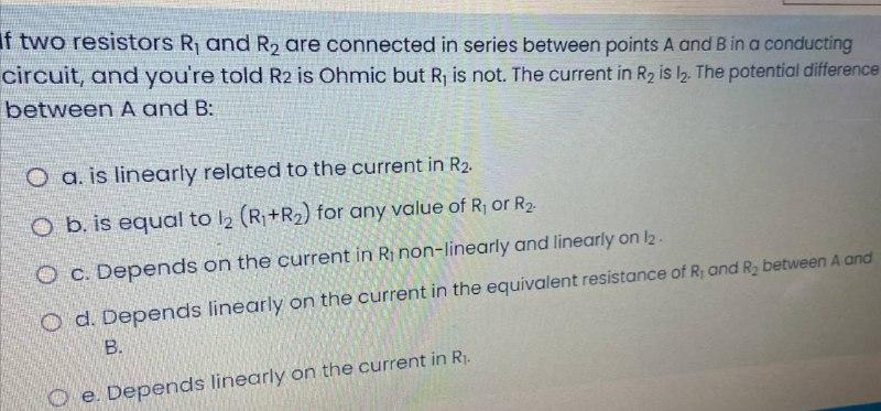 Solved If two resistors R, and R2 are connected in series | Chegg.com