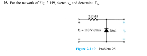 Solved For the network of Fig. 2.149, ﻿sketch vo ﻿and | Chegg.com