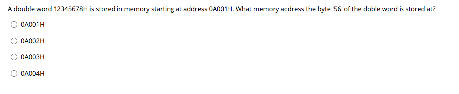 Solved A double word 12345678H is stored in memory starting | Chegg.com