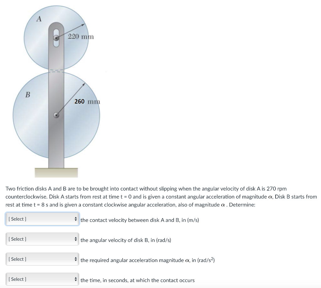 Solved 220 mm 260 mn Two friction disks A and B are to be | Chegg.com
