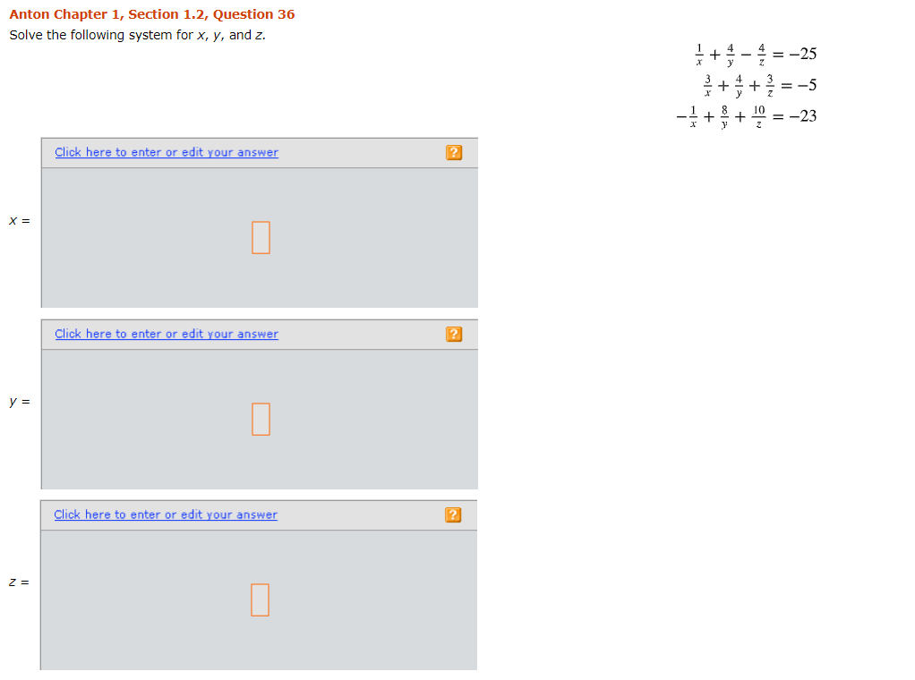 Solved Anton Chapter 1, Section 1.2, Question 36 Solve the | Chegg.com