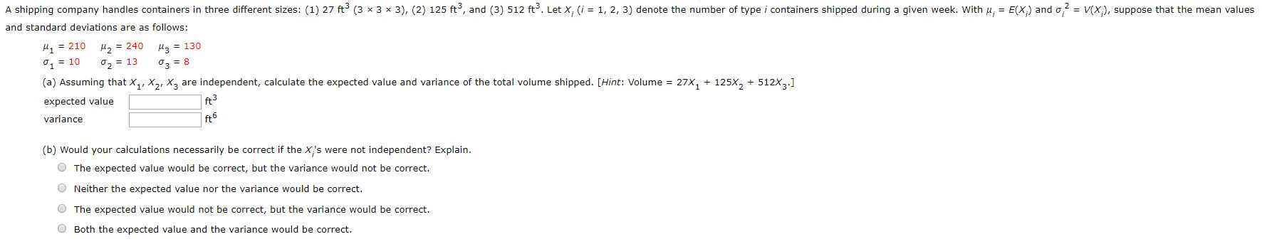 Solved A shipping company handles containers in three | Chegg.com