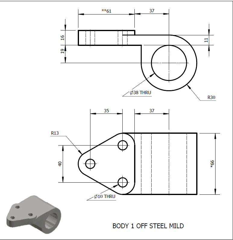 Solved how to draw this part in inventor -what is the 2d | Chegg.com