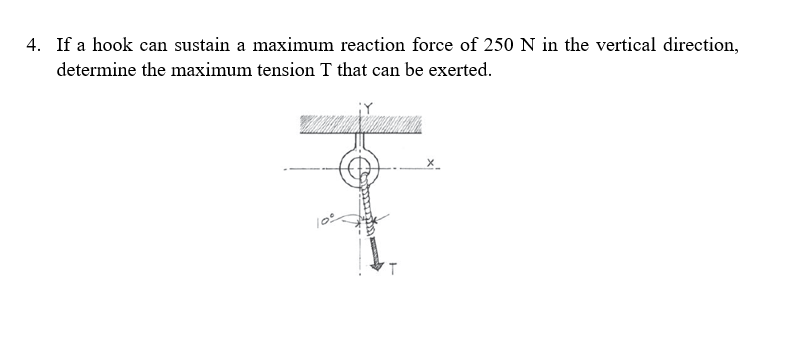 Solved If a hook can sustain a maximum reaction force of | Chegg.com
