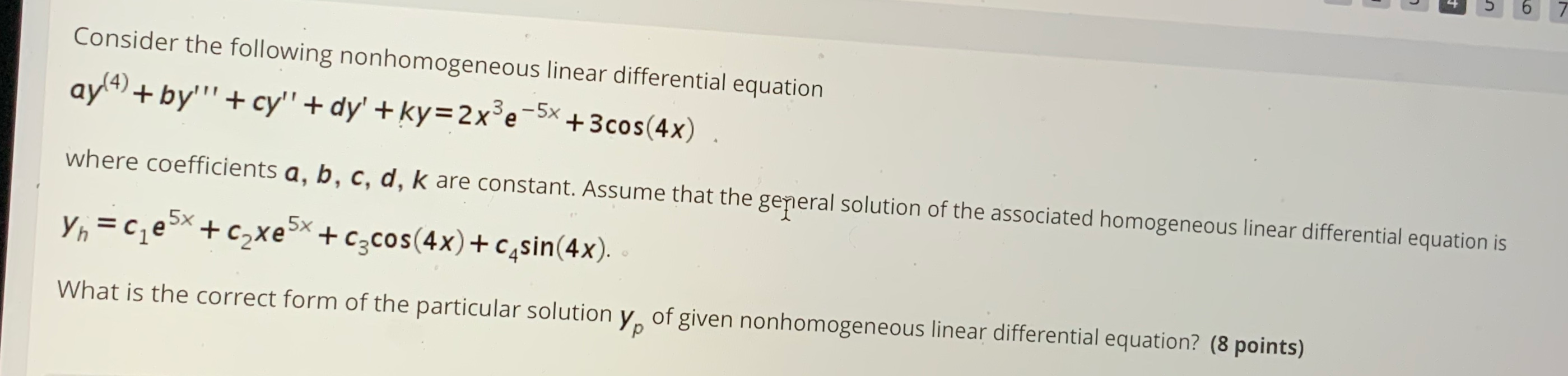 Solved Consider the following nonhomogeneous linear | Chegg.com