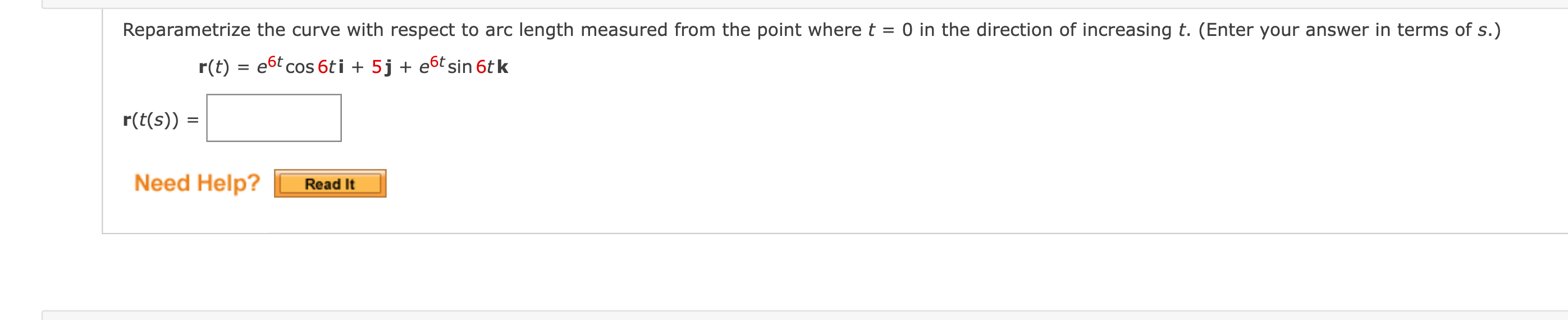 Solved Reparametrize the curve with respect to arc length | Chegg.com