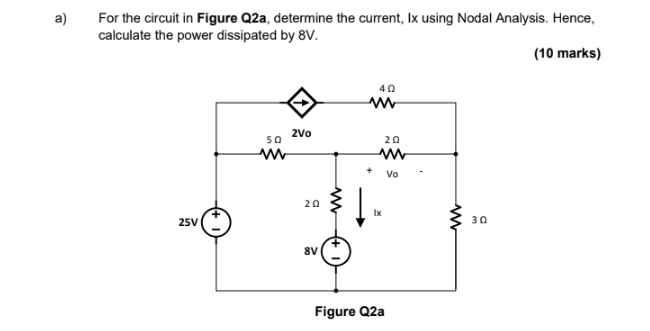 Solved a) For the circuit in Figure Q2a, determine the | Chegg.com
