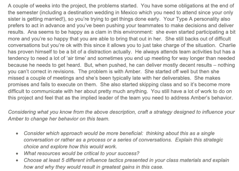 Solved Power \& Influence Challenge Situation 2: Teamwork | Chegg.com