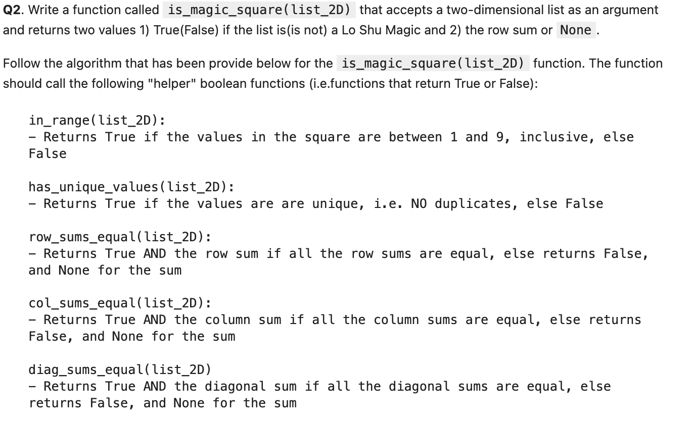 Solved Problem 1: Lo Shu Magic Square (3 questions) The Lo | Chegg.com