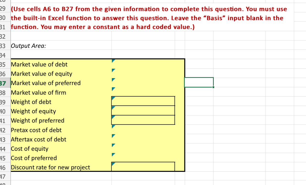 Solved Question 1: Show all excel formulas Question 2: | Chegg.com