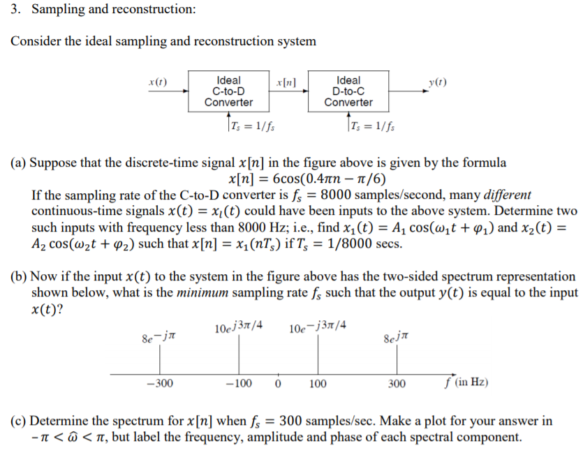 3. Sampling and reconstruction: Consider the ideal | Chegg.com