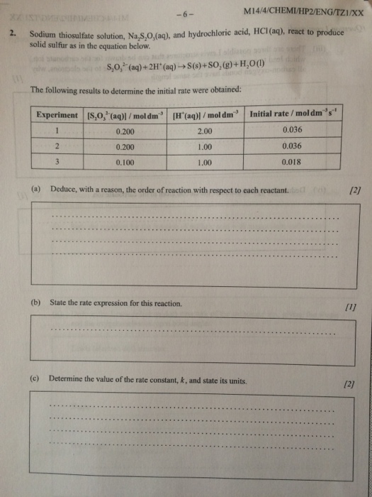 Solved M 14/4/CHEMI/HP2ENG/TZI /XX 2. Sodium thiosulf fate | Chegg.com