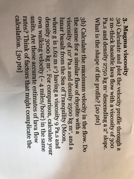 Solved 3. Magma viscosity 3a) Calculate and plot the | Chegg.com